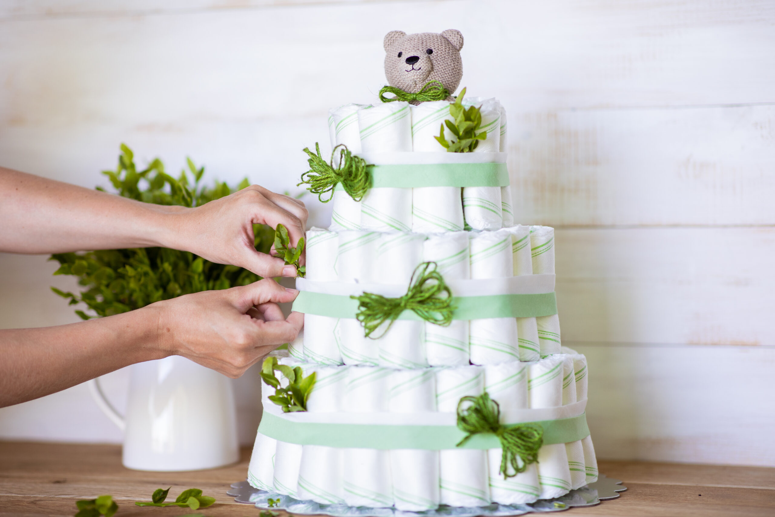 Step by Step instructions for building a diaper cake
